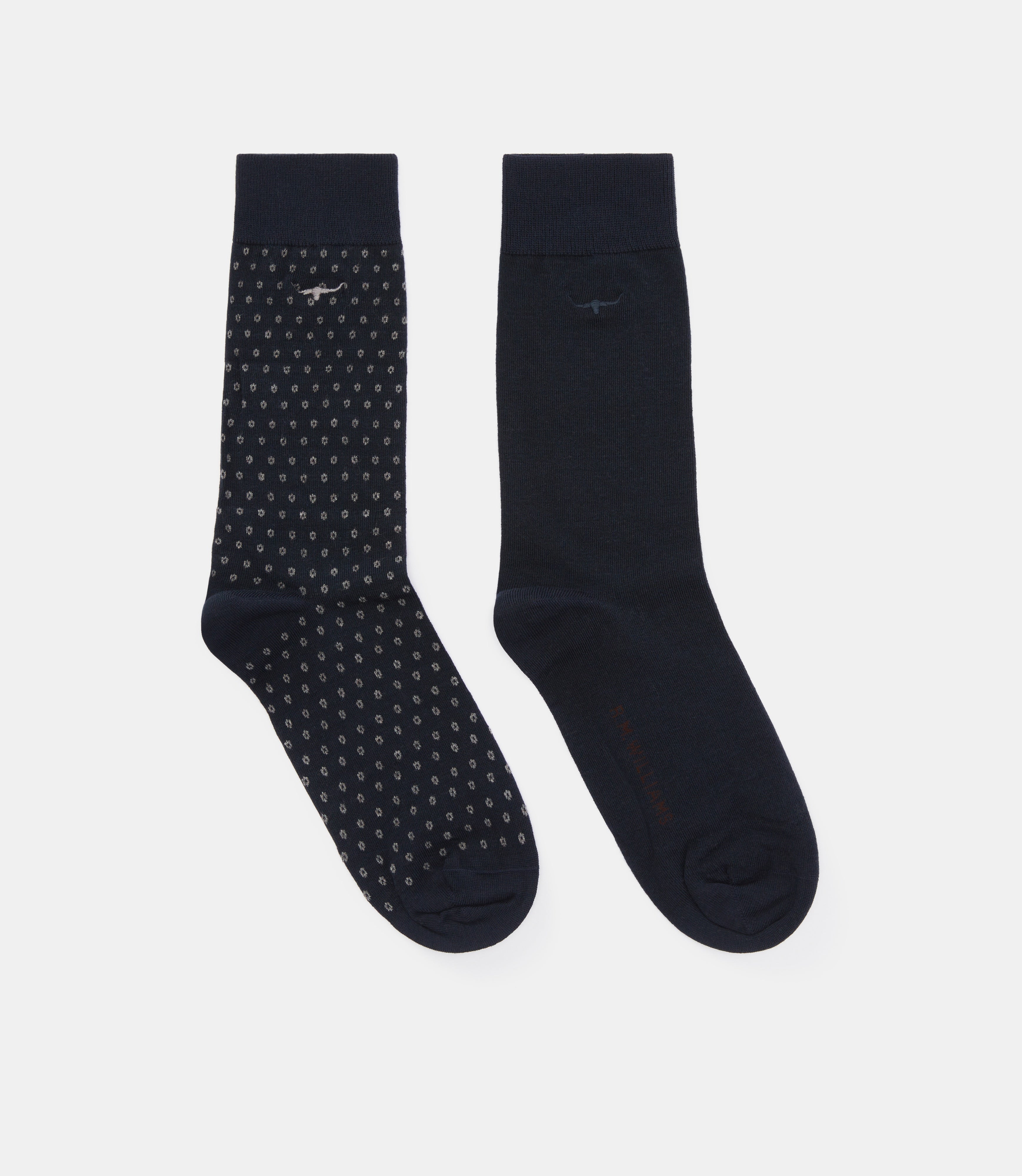 RM Williams S26 Nelson Polka Dot Socks - 2pk - NavyGrey – Thomson's ...